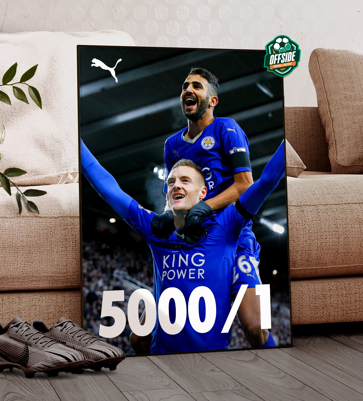 Leicester City '5000/1' Poster – Offside Posters