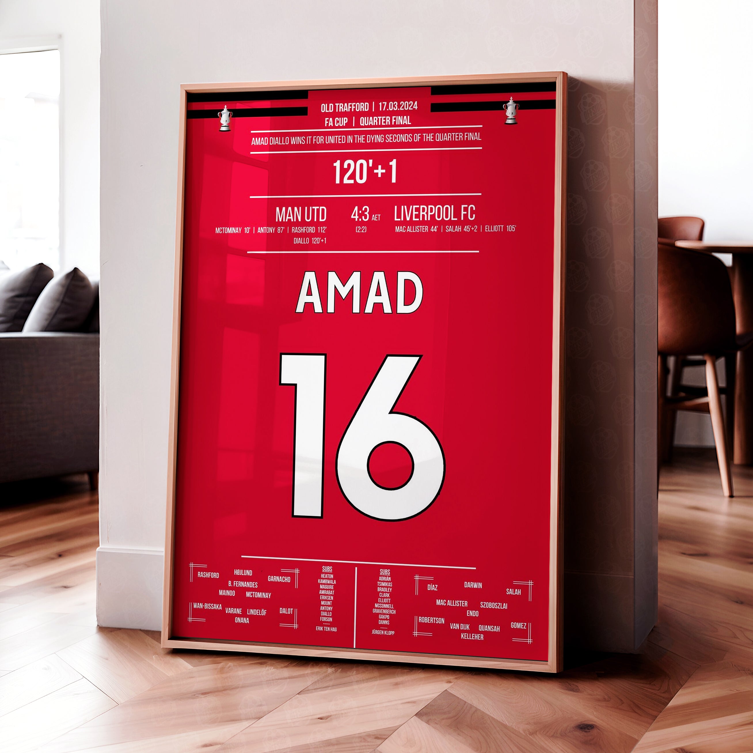 Amad Diallo 'FA Cup Jersey' Poster – Offside Posters