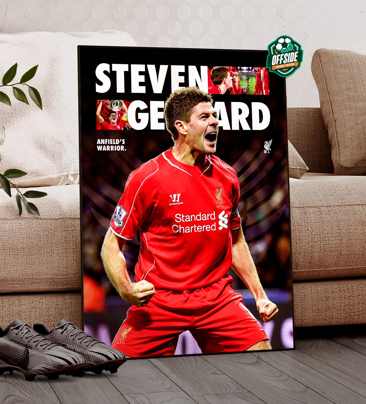Steven Gerrard 'Anfield's Warrior' Poster – Offside Posters