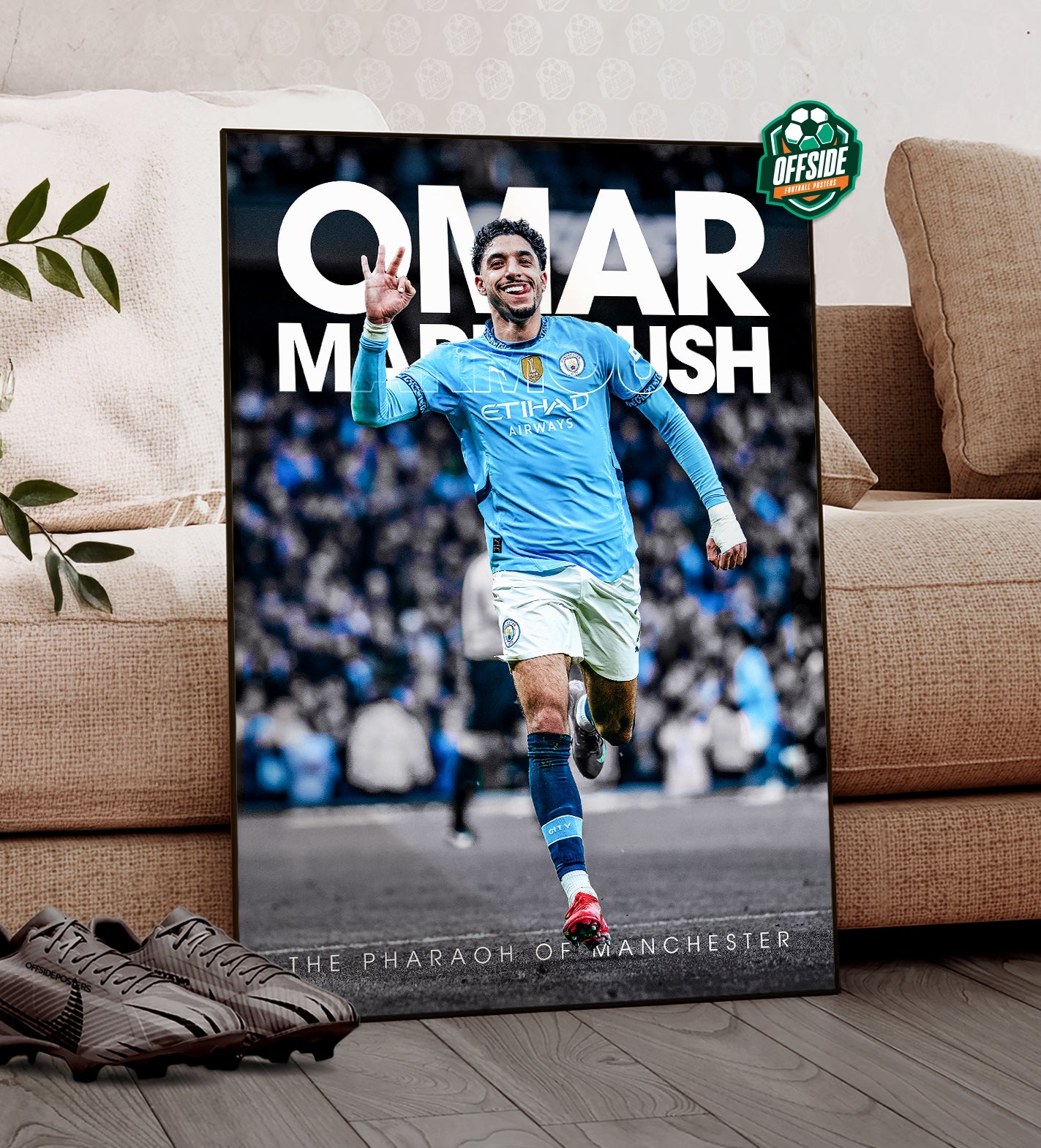 Omar Marmoush 'Pharaoh Of Manchester' Poster – Offside Posters