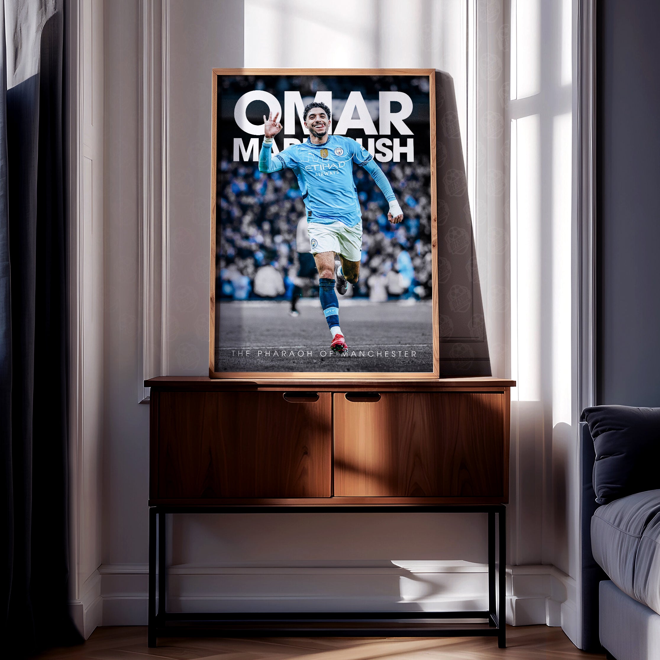 Omar Marmoush 'Pharaoh Of Manchester' Poster – Offside Posters