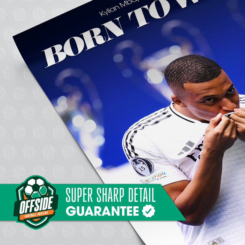 Kylian Mbappe 'Born to Win' Poster – Offside Posters