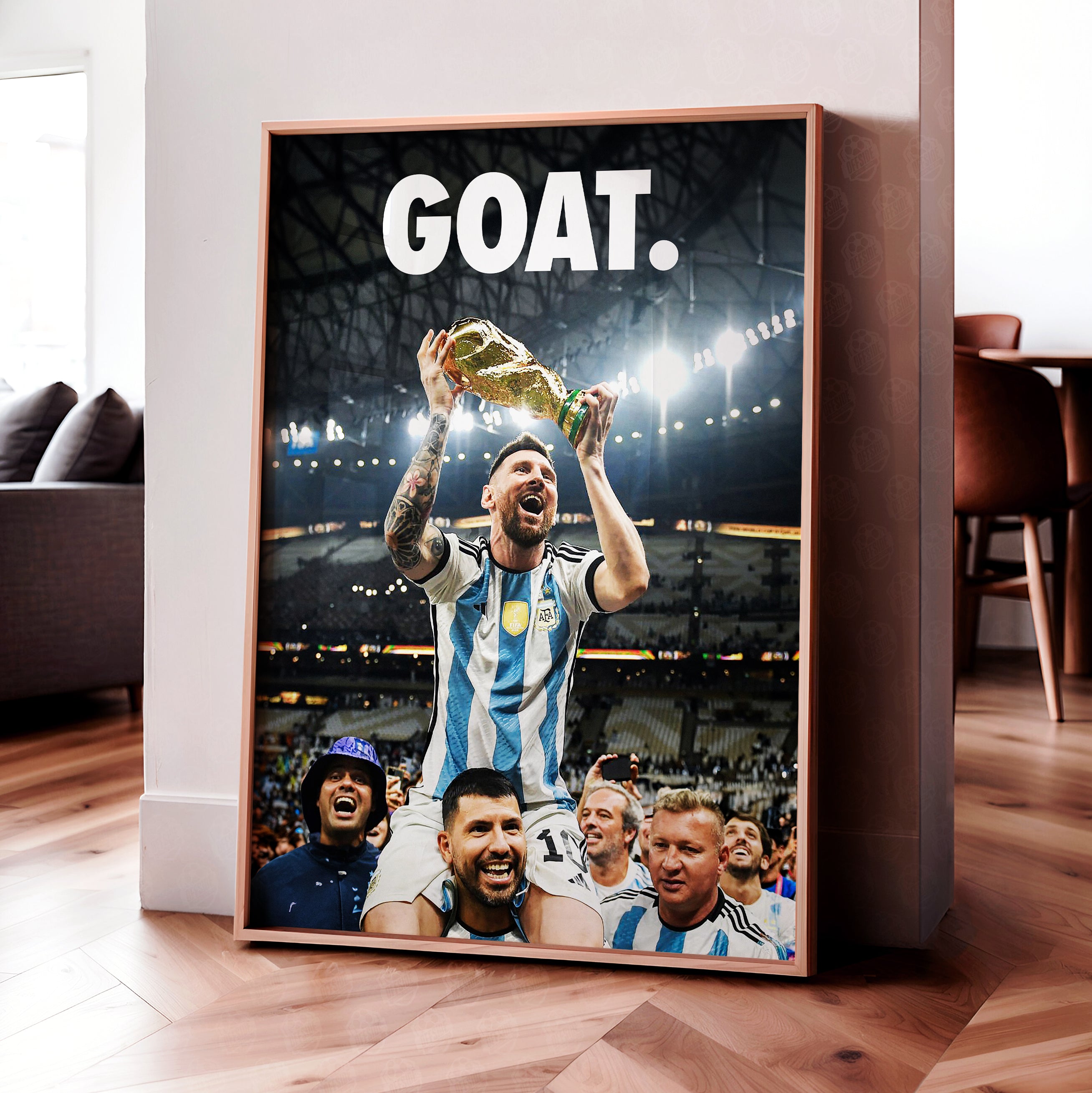 Lionel Messi 'GOAT' Poster – Offside Posters