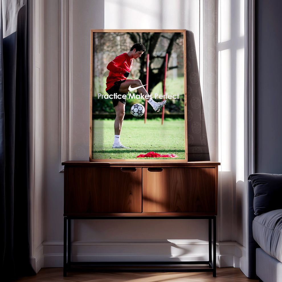 Cristiano Ronaldo 'Practice Makes Perfect' Poster – Offside Posters