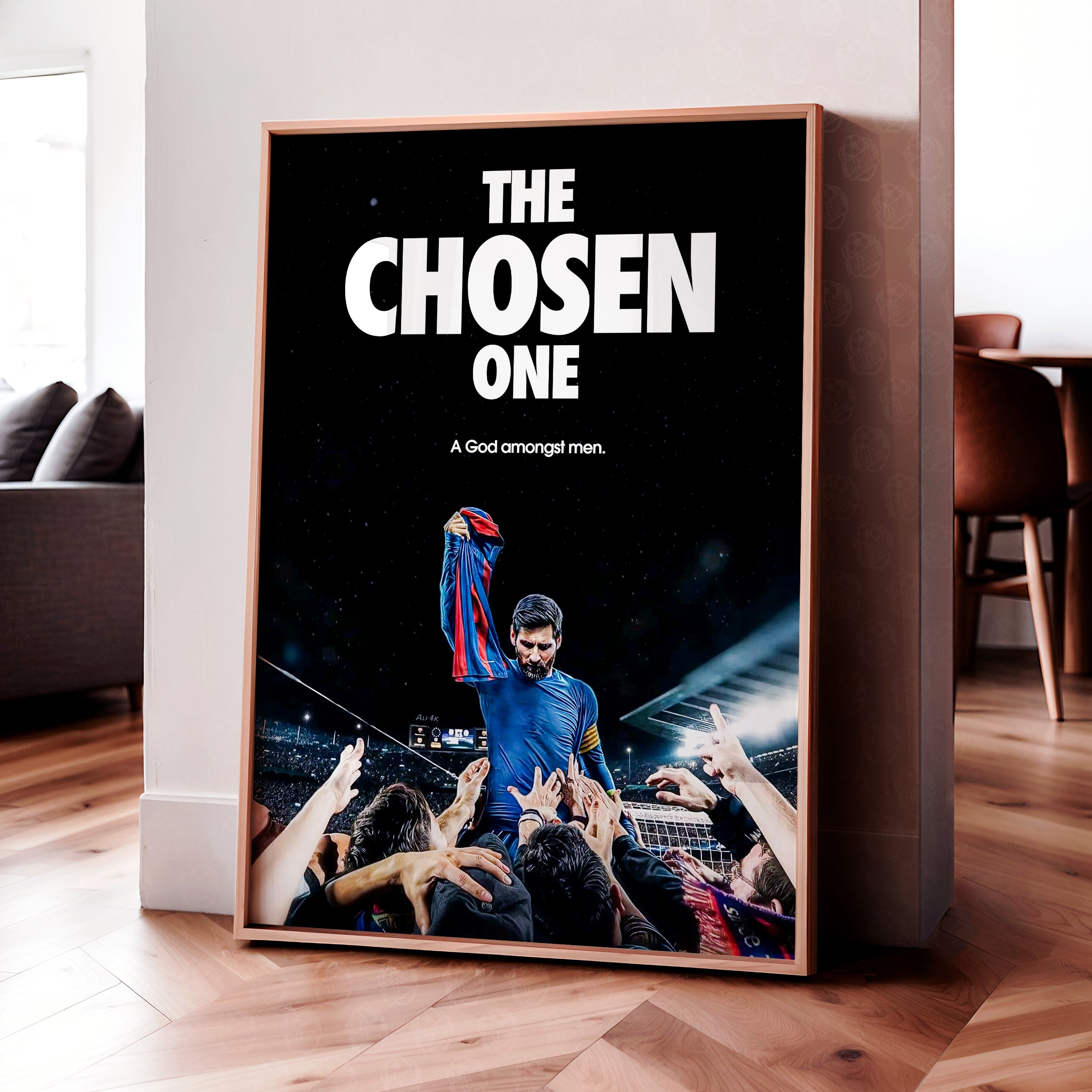 Lionel Messi 'God Amongst Men' Poster – Offside Posters