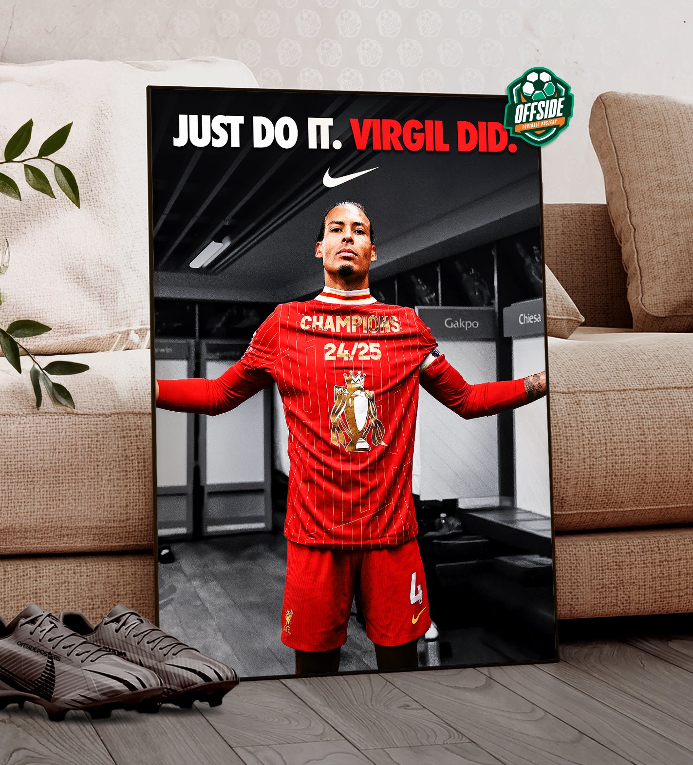 Virgil van Dijk 'Premier League Champion' Poster – Offside Posters