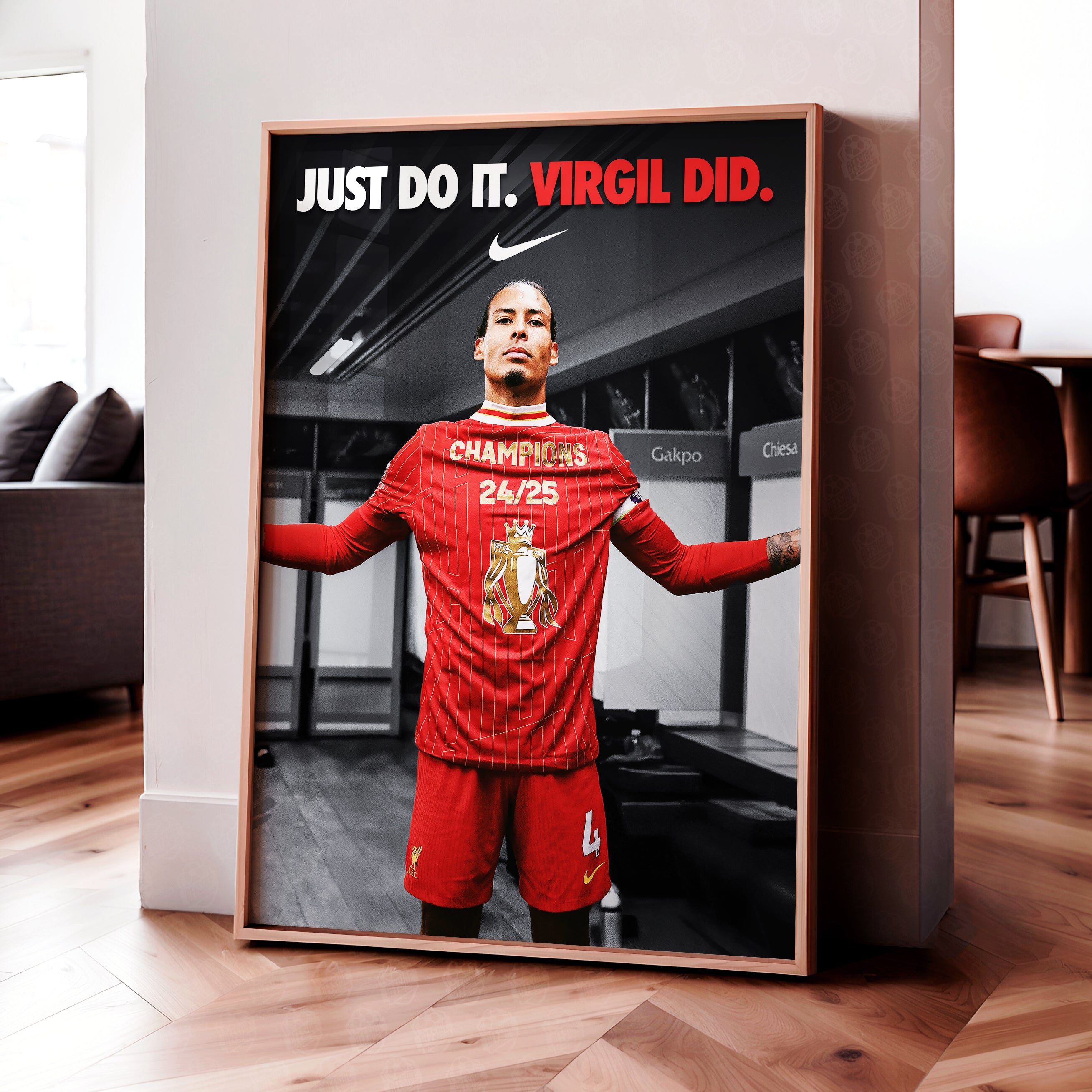 Virgil van Dijk 'Premier League Champion' Poster – Offside Posters