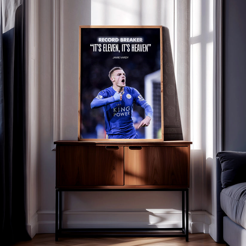 Jamie Vardy 'Record Breaker' Poster – Offside Posters